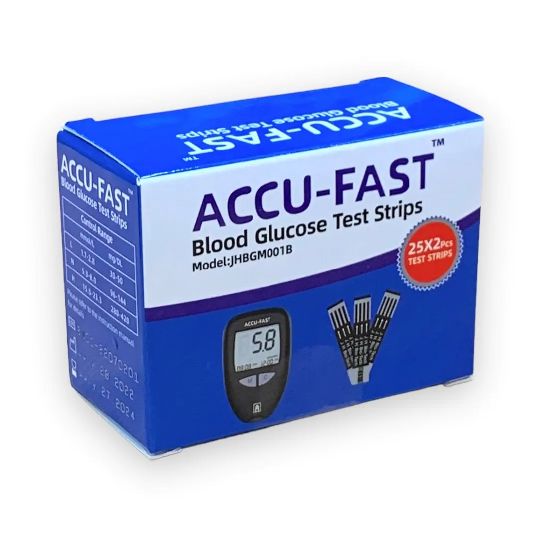 Accu-Fast Blood Glucose Test Strips 50/Pc | Healthway