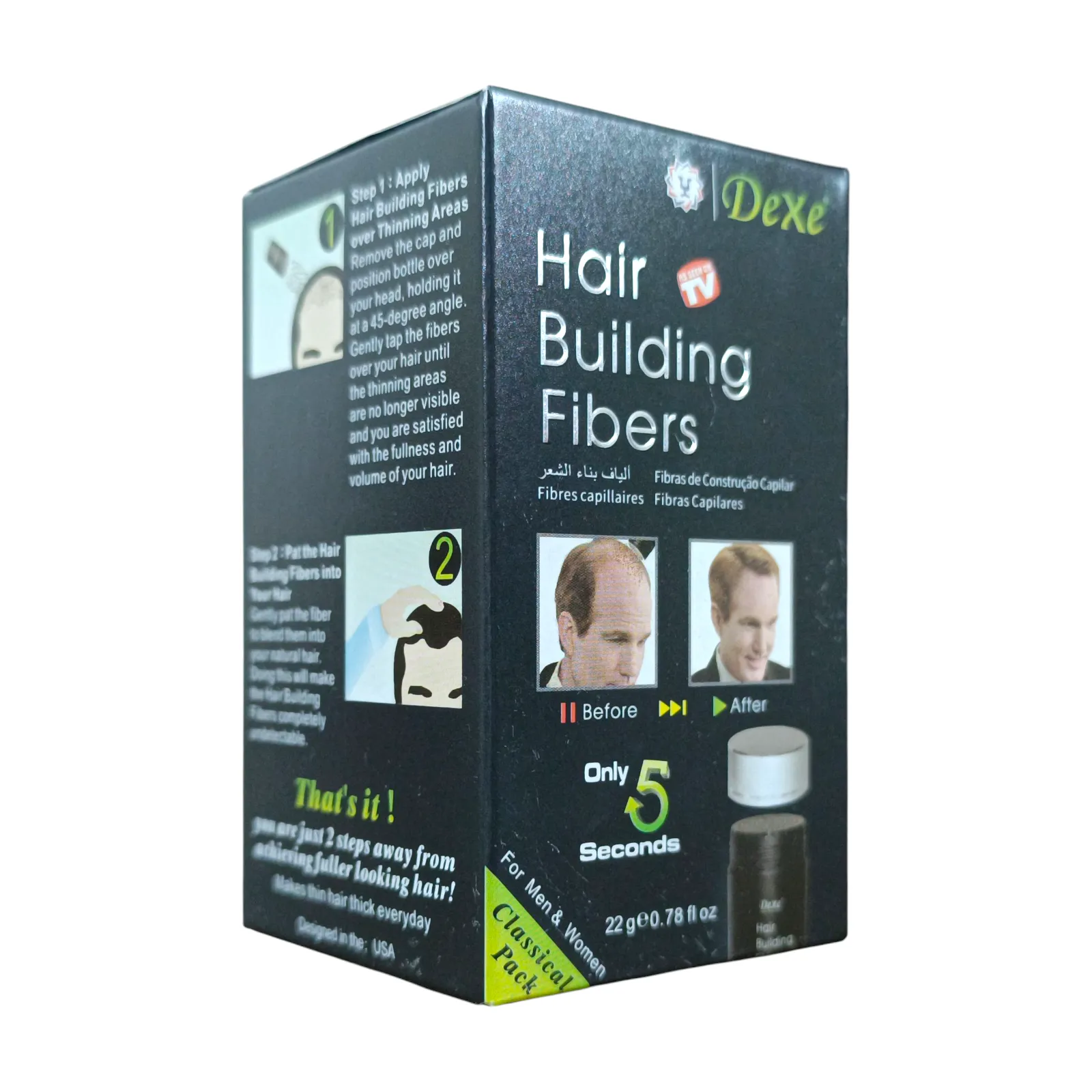 Dexe Black Hair Building Fibers 22g | Healthway