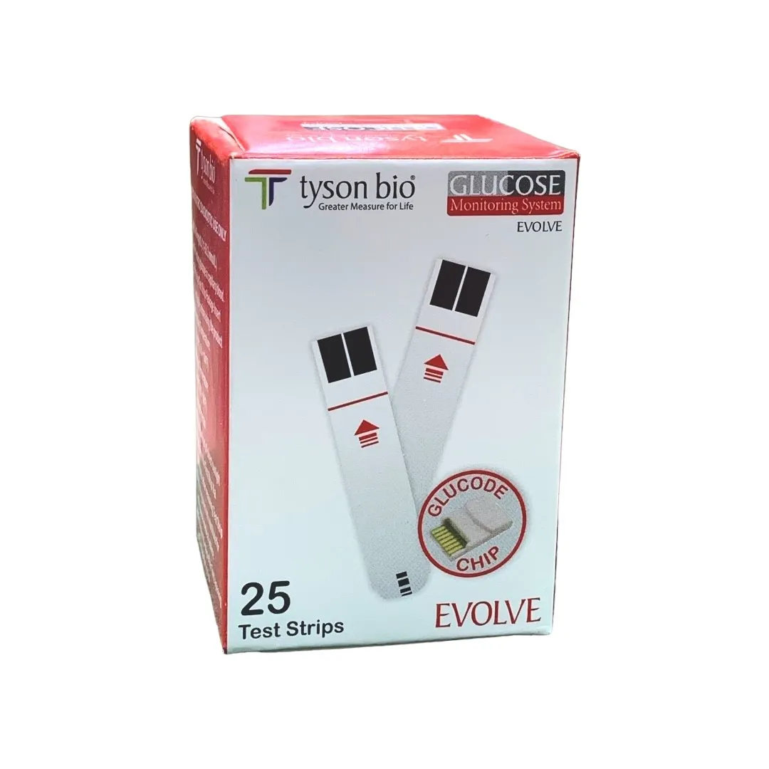 Tyson Bio Evolve Blood Glucose Test Strip – 25 Strips | Healthway