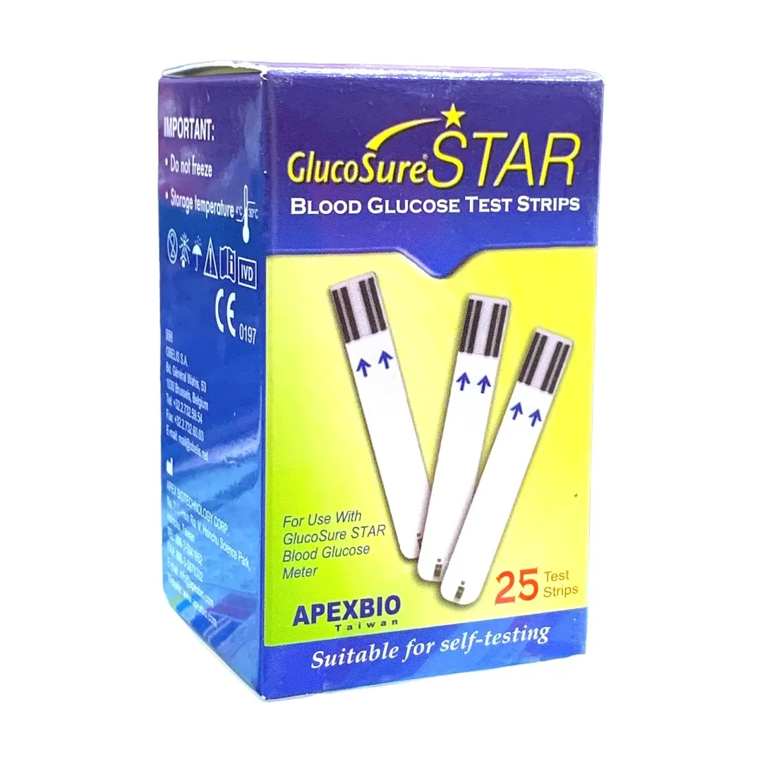 GlucoSure Star Blood Glucose Test Strips 25 Pcs | Healthway