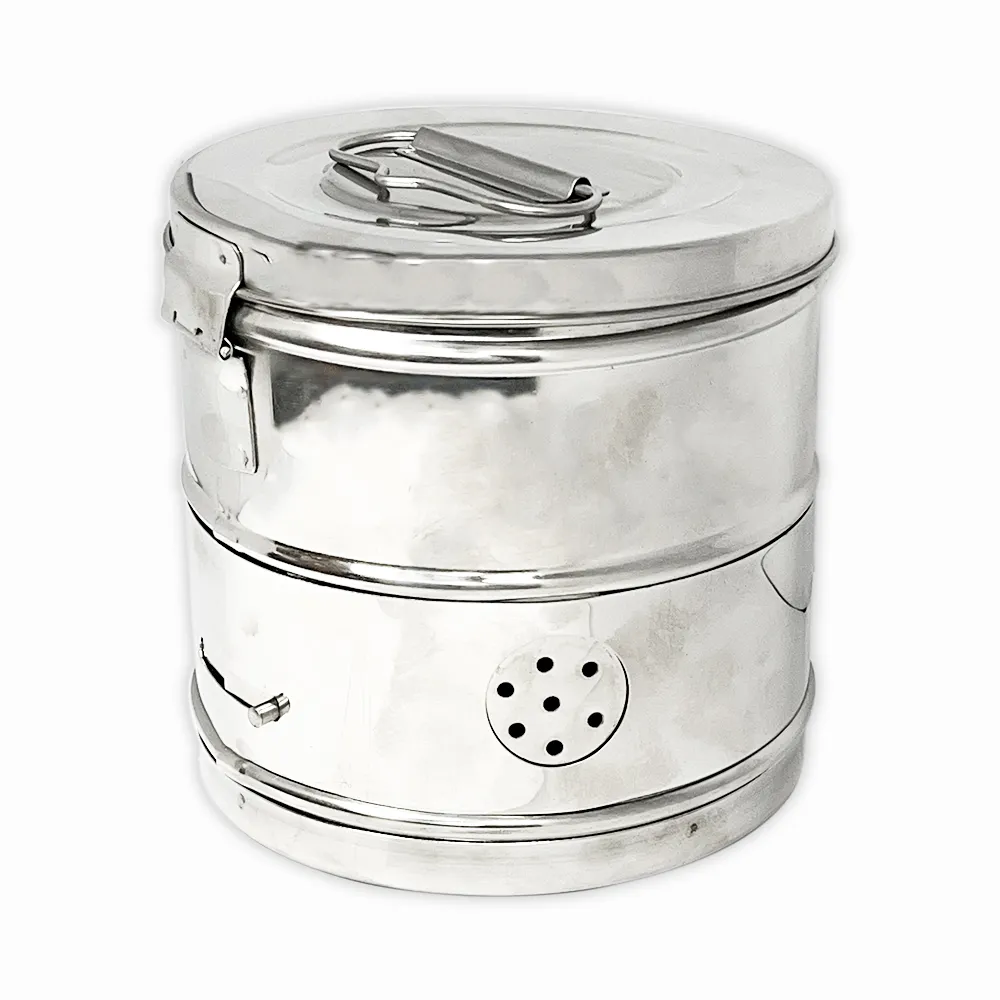 Sterilization Dressing Drum (Surgical Steel) - Hilbro 10" x 12" | Healthway