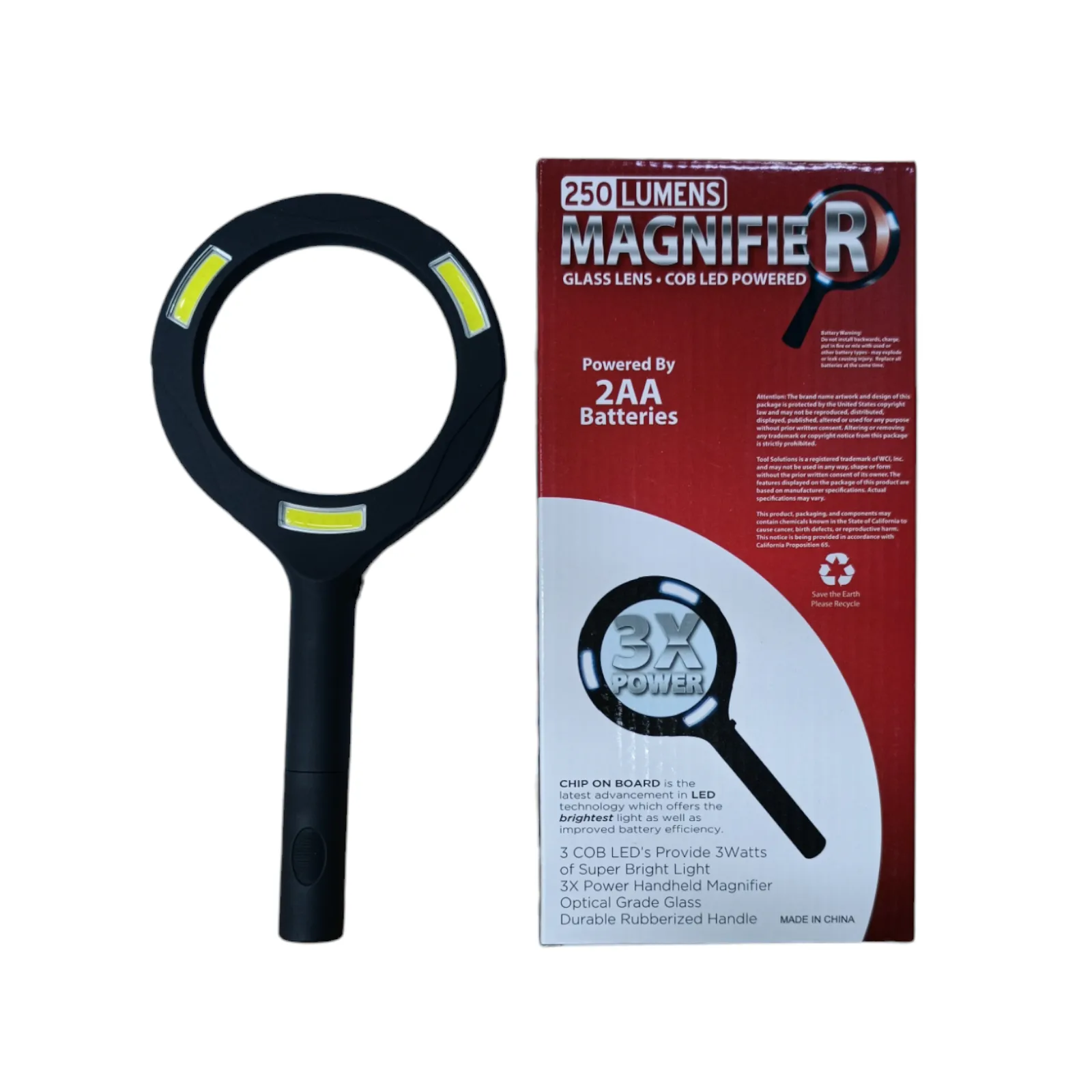 Magnifying Glass COB LED Powered 250 Lumens (Glass Lens) | Healthway