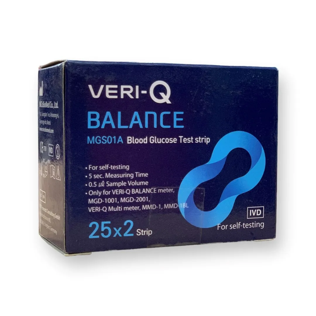 Veri-Q Balance Blood Glucose Test Strips MGS01A – Accurate Diabetes ...